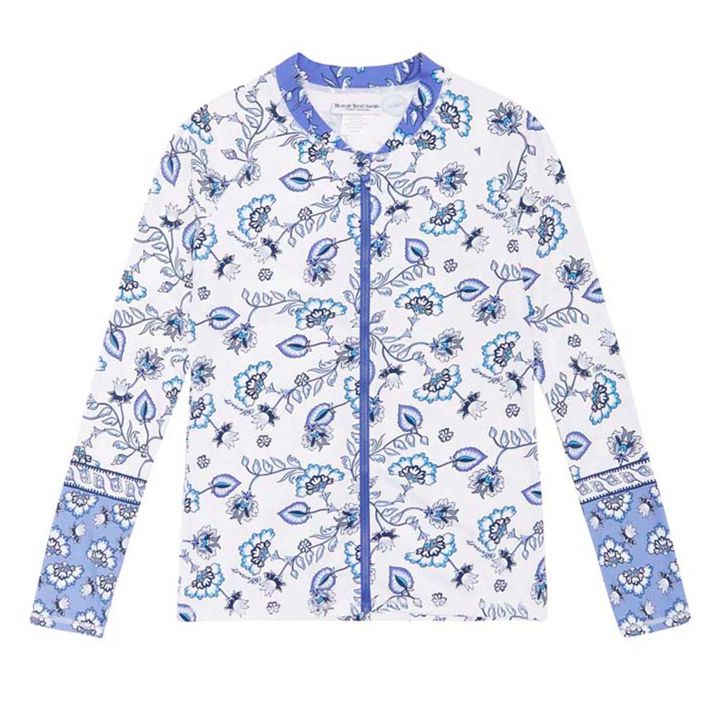 Girls Long Sleeve Rash Top -Boho Print - Bluesalt Beachwear